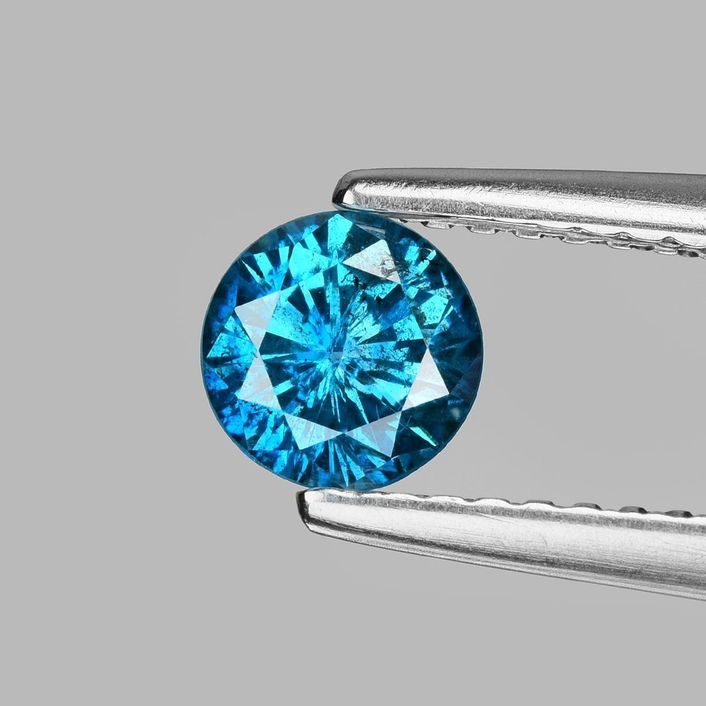Diamond - 0.57 ct - Round - Fancy Vivid Blue - I2 - Catawiki