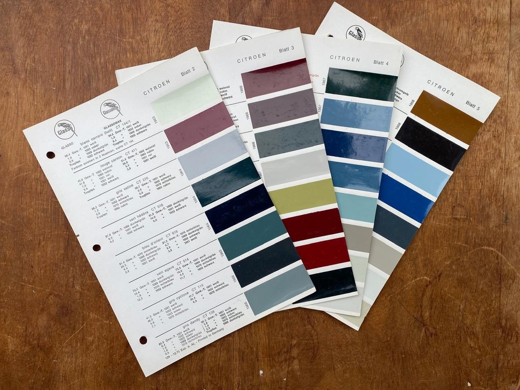 Citroen Farbkarte Lackmuster Color chart GLASURIT - Citroën - Catawiki