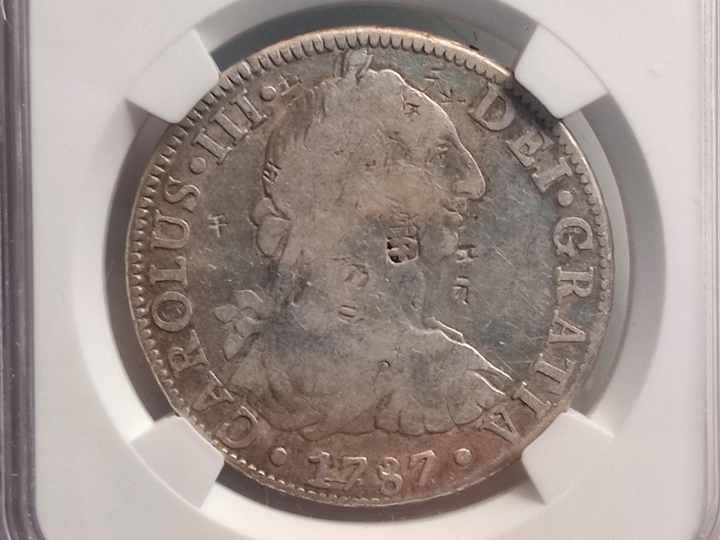Spain. Carlos III (1759-1788). 8 Reales 1787 Mexico FM Chopmarked - Catawiki