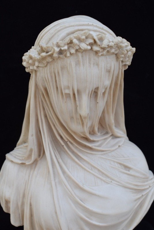 Sculpture, Busto di Dama Velata - 35 cm - Marble dust - Catawiki
