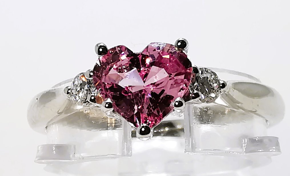 Anillo - 18 quilates Oro blanco, Zafiro Rosa 1.10ct Sri Lanka Sin ...