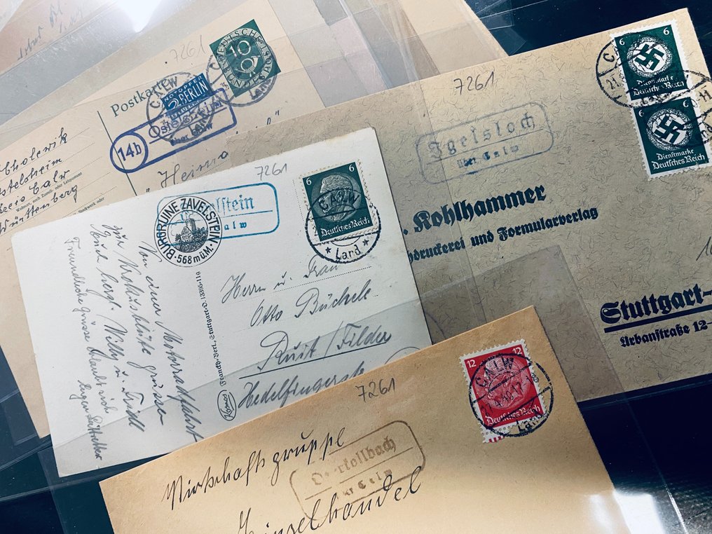 World - Lot covers and cards, also with better country postmarks, especially German Empire ...