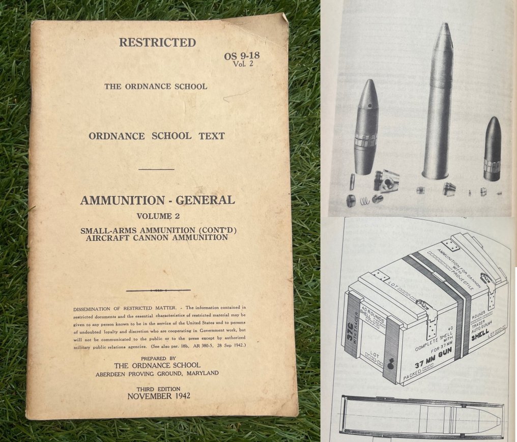 WW2 US Army Ordnance School US Ammunition Guide - Small calibre - Colt ...