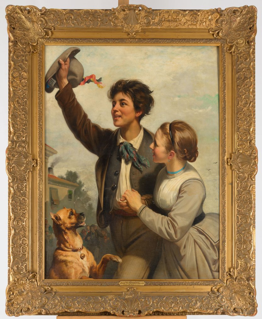 Joseph van Severdonck (1819-1905) - Winning the conscription draw ...