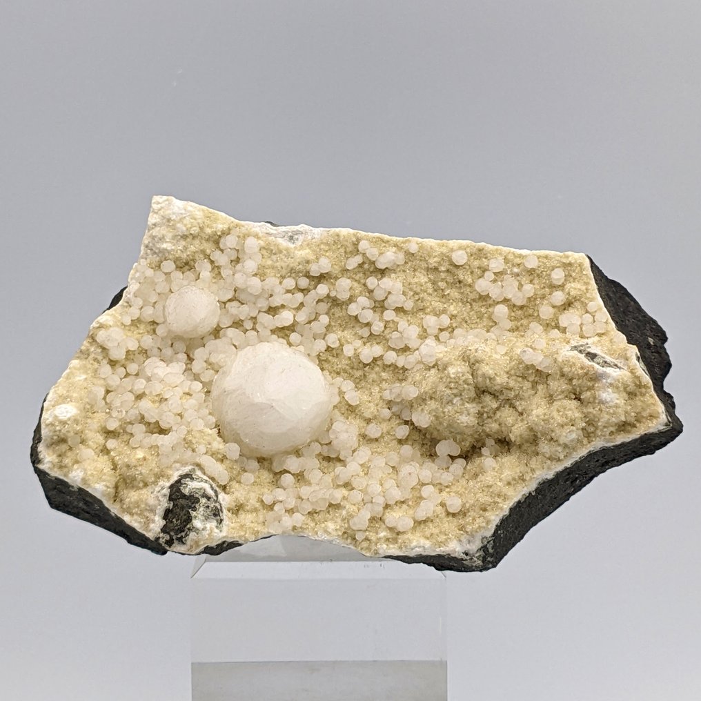 GIROLITE, Enorme SFERA, cristallo BIANCO RARO Cristalli su matrice - Altezza: 106 mm - Larghezza ...