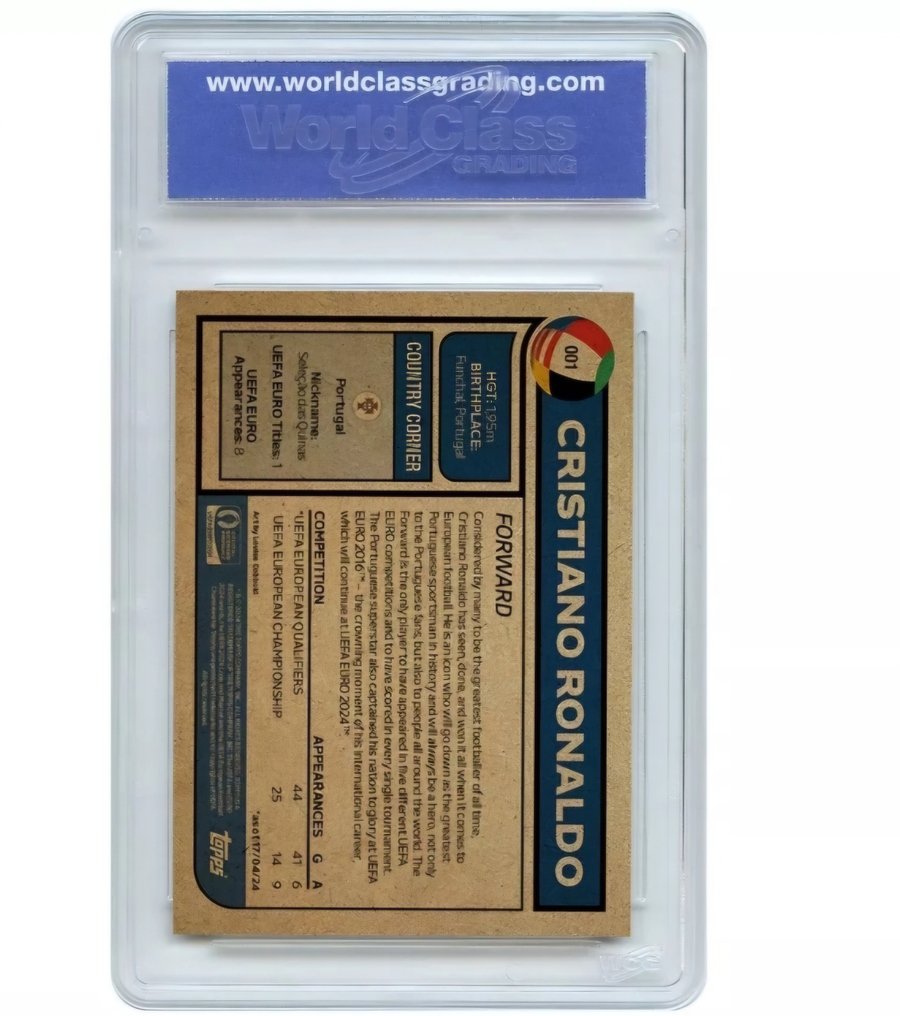 2024 - Topps - UEFA Euro 2024 - Cristiano Ronaldo - #1 - 1 Graded card - WCG 10 - Catawiki