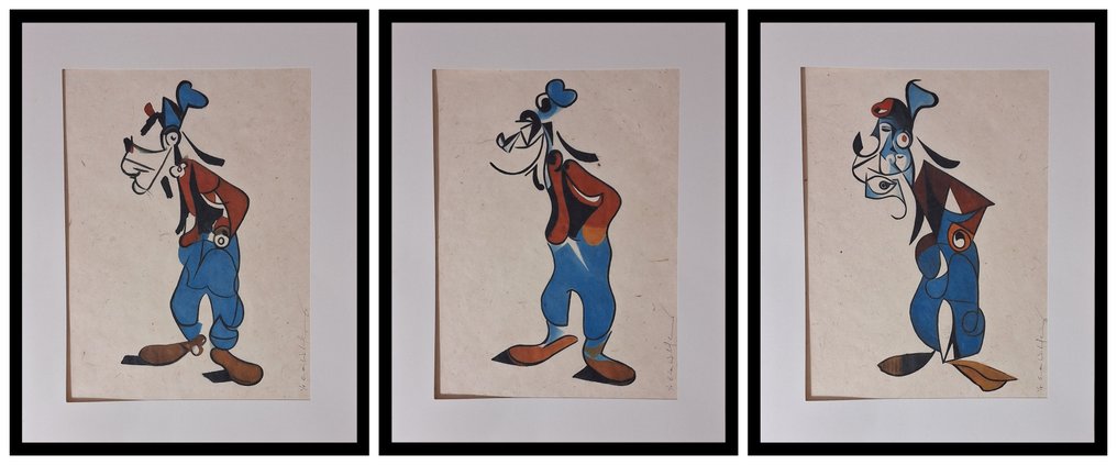 Emma Wildfang - Triptychon - Goofy - "Tribute series - Icons Reimagined "Pablo Picasso ...