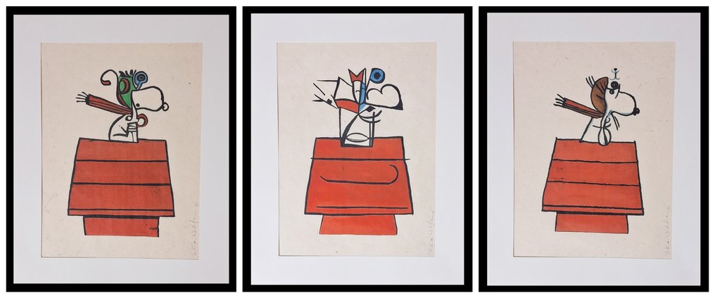 Emma Wildfang - Triptychon - Snoopy - "Tribute series - Icons Reimagined "Pablo Picasso" - Catawiki