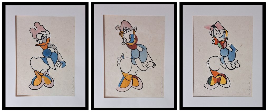 Emma Wildfang - Triptychon - Daisy Duck - "Tribute series - Icons Reimagined "Pablo Picasso ...