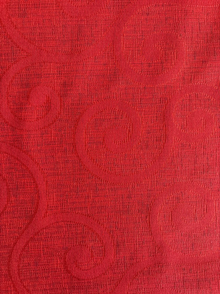 Jacquard Cotton Hemp Upholstery Fabric Unique Ramage Pattern Cardinal ...
