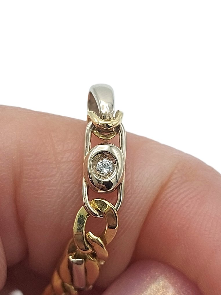 Necklace - 18 kt. White gold, Yellow gold - 0.02ct. tw. Diamond (Natural) - auction online Catawiki