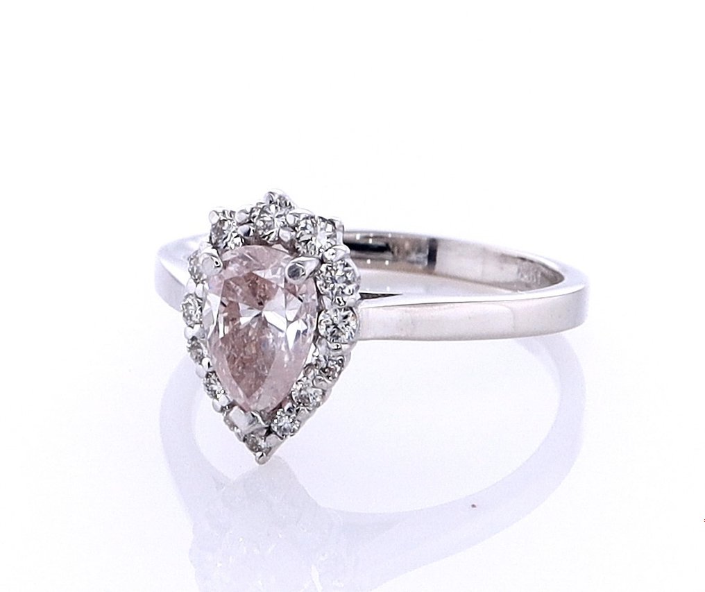 Ring 14 kt. White gold 0.80ct. tw. Pink Diamond Natural coloured Diamond auction online Catawiki