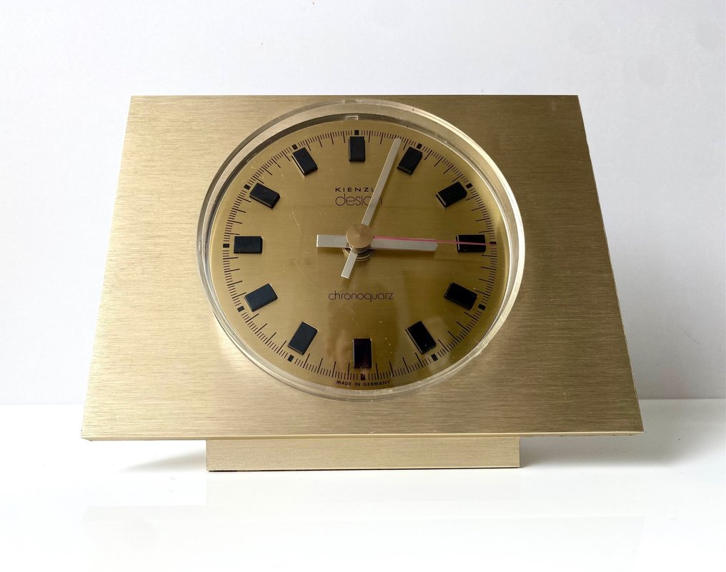 Desk clock - Kienzle - Mid-century modern - Brushed Brass - 1970-1980 ...