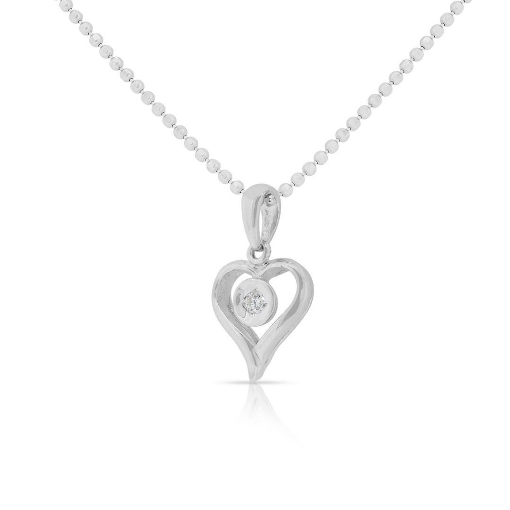 Necklace with pendant - 18 kt. White gold - 0.02ct. tw. Diamond (Natural) - auction online Catawiki