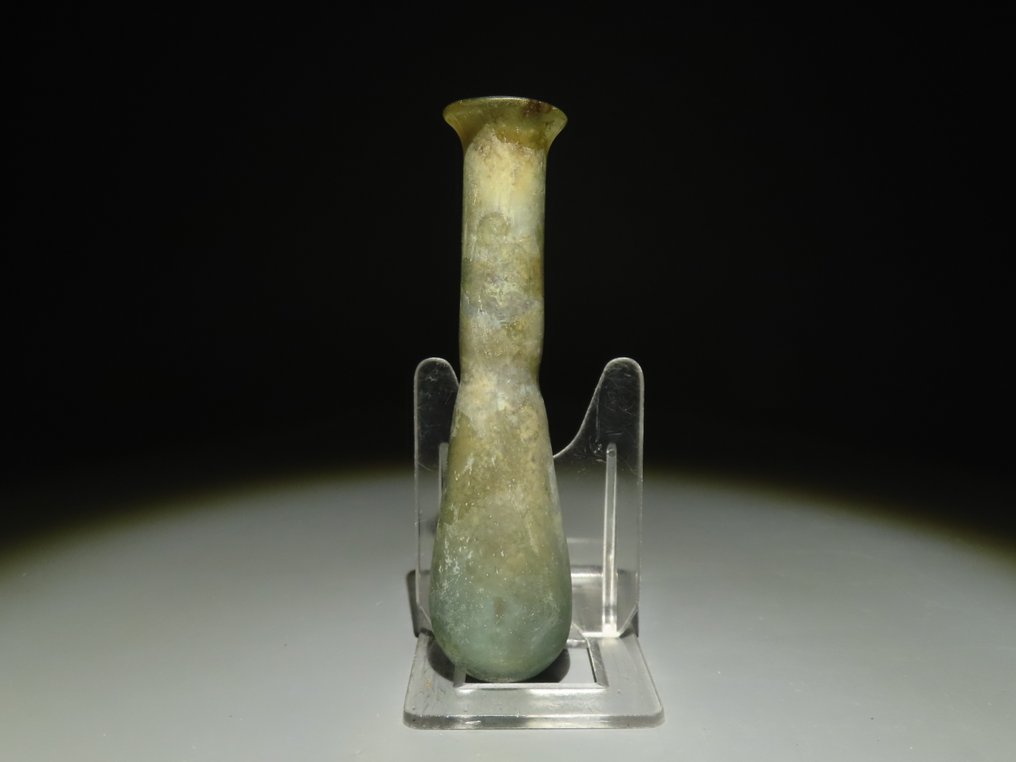Ancient Roman Glass Flask, 1st - 2nd century AD. 9.8 cm Height. Intact ...