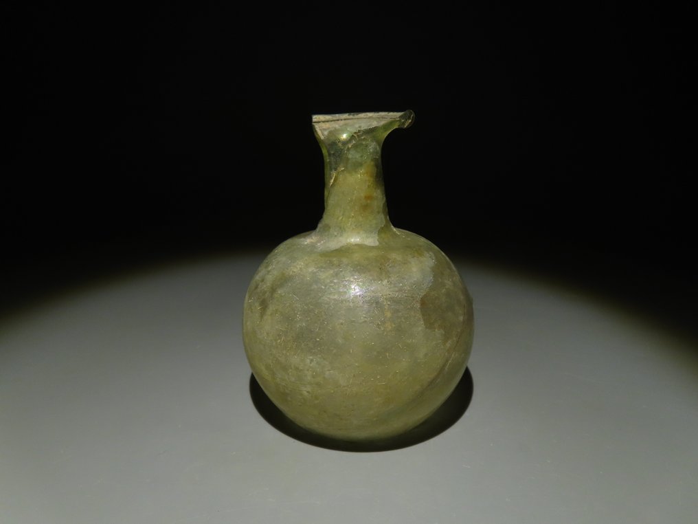 Ancient Roman Glass Flask. 1st - 2nd century AD. 8.2 cm Height. Private ...