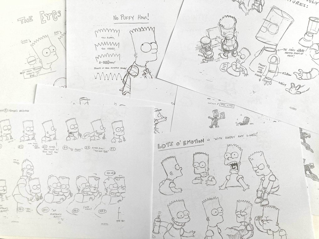 Print - The Simpsons - Box Set of 100 Model Sheets & Animation ...