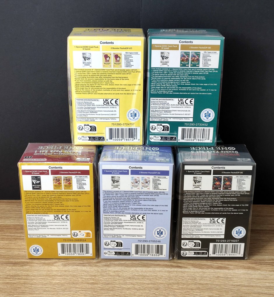 One Piece Card Game - 5 Box - OP04 & OP05 & OP06 & OP07 & OP08 - Double Pack Set - online ...