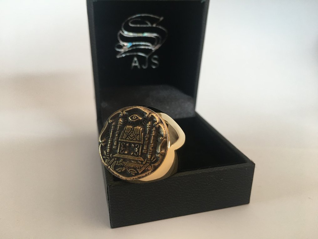 AJS - Unique Rare Altar Entered Apprentice Masonic 1st degree 24kt gold ...