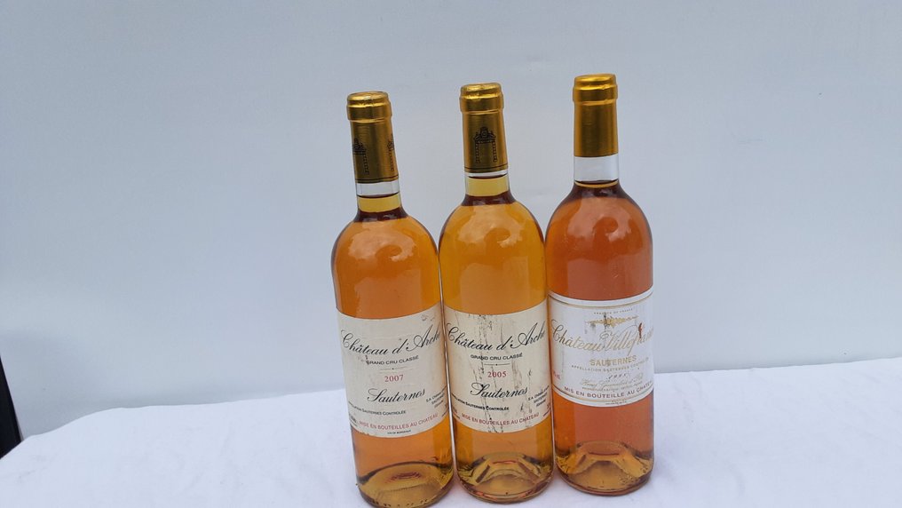 1998 Château Villefranche & 2005 x2 Château d’Arche - Sauternes - 3 ...