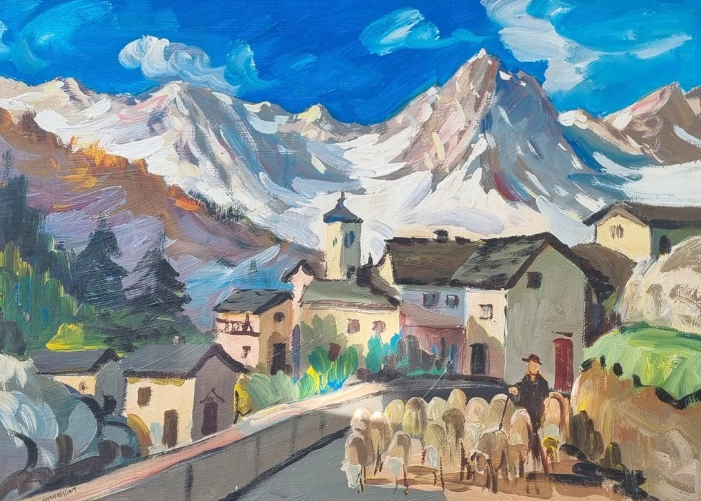 William Nuzzo (1930) - Paesaggio di montagna - Catawiki