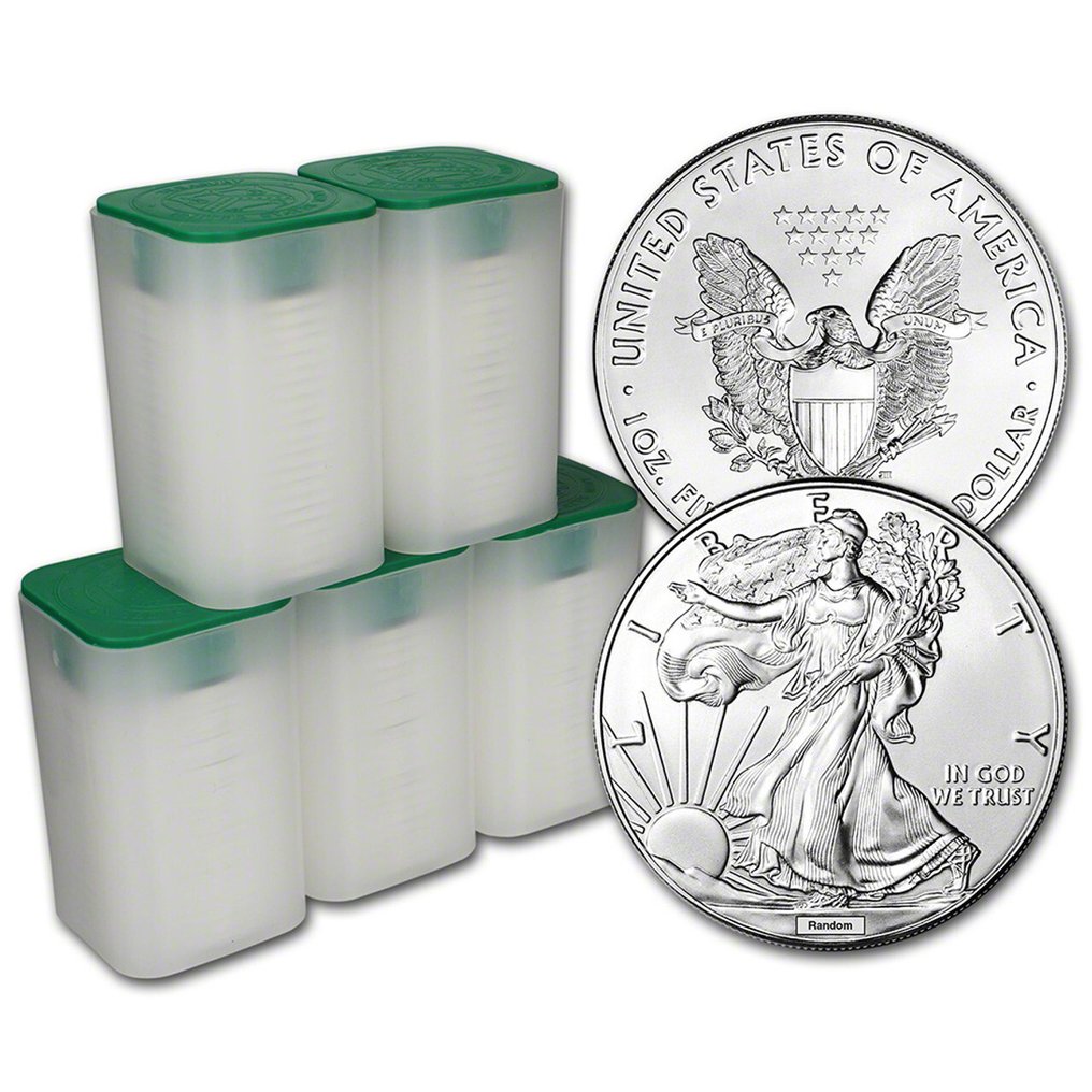 United States. 100 x 1 oz $1 USD American Silver Eagle Coin BU (Random ...