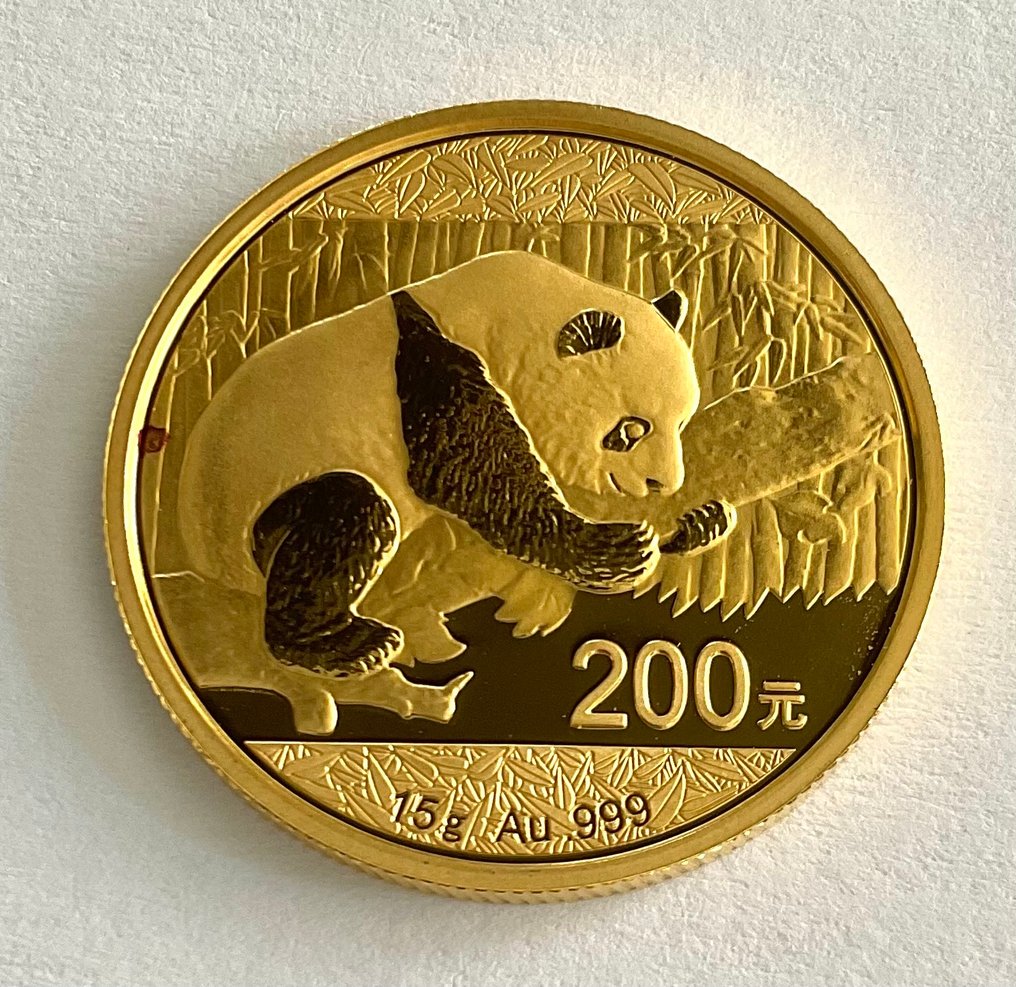 China. 200 Yuan 2016 Panda, 15g (.999) - auction online Catawiki