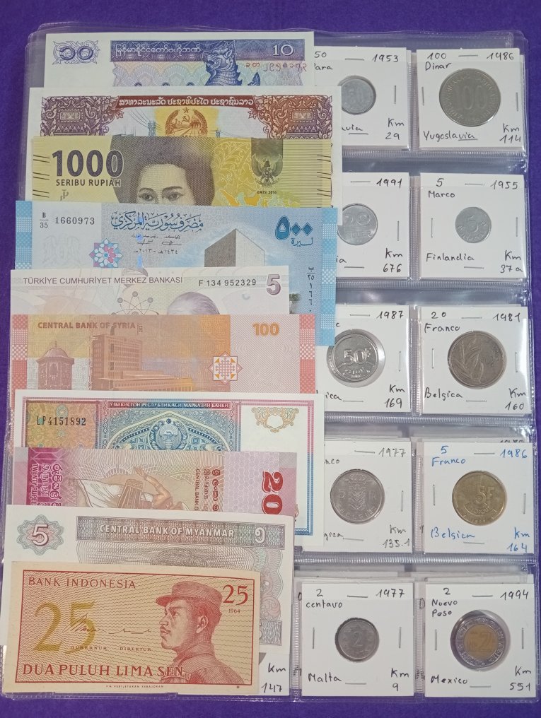 Lot of 188 coins from 33 countries around the world, plus 10 new ...