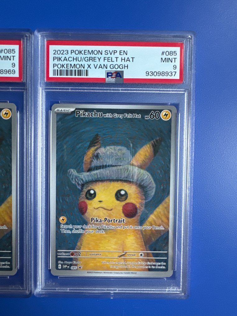 Pokémon - 3 Card - Pikachu with grey felt hat - Pikachu - Catawiki
