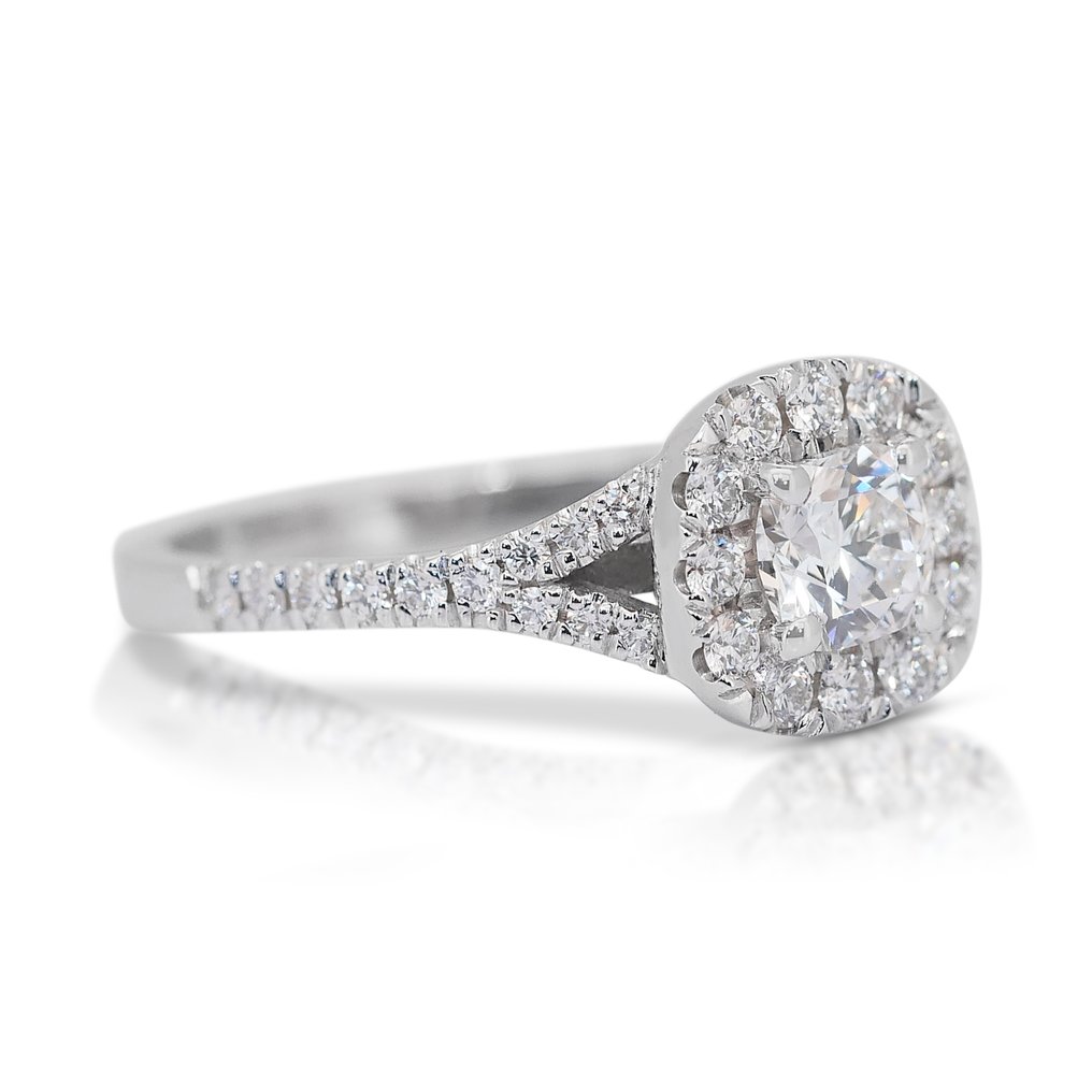 Pierścionek - 18-karatowe Białe złoto - 0.87ct. tw. Diament (Naturalny) - Diament ...