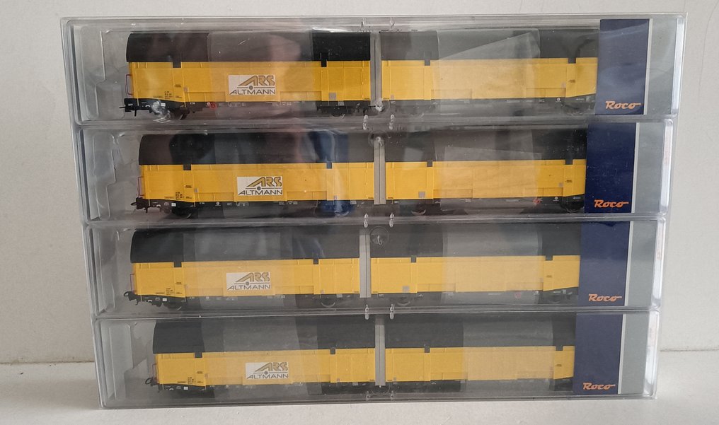 Roco H0 - 75881 - Model train freight wagon set (4) - Car transport ...