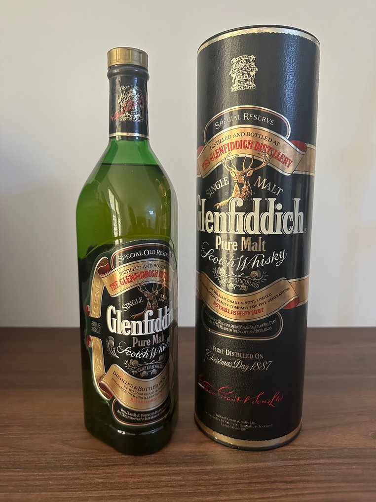 Glenfiddich 12yo & Special Old Reserve - Original bottling - 1 Litre, 70cl - 2 bottles - auction ...