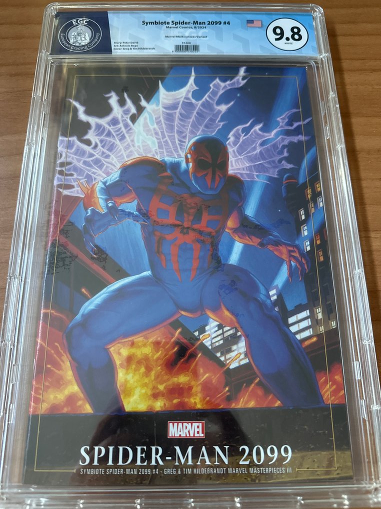 Symbiote Spider-Man 2099 #1, #4 - Marvel Masterpieces Variant - EGC 9.8 + 9.9 - 2 Graded comic ...