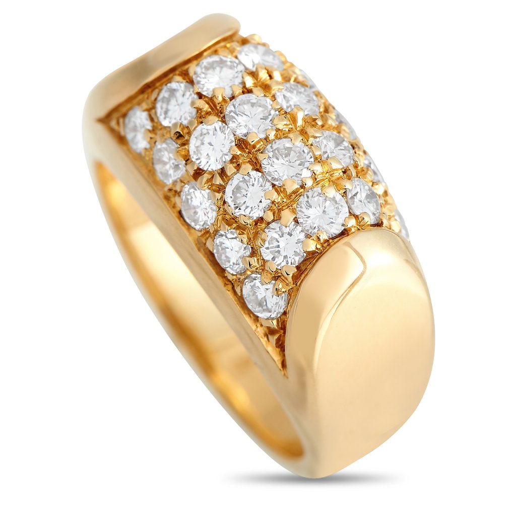 Bvlgari - Ring - 18 kt. Yellow gold, Tronchetto 18K Yellow Gold 0.75ct Diamond Ring - 0.75ct. tw ...