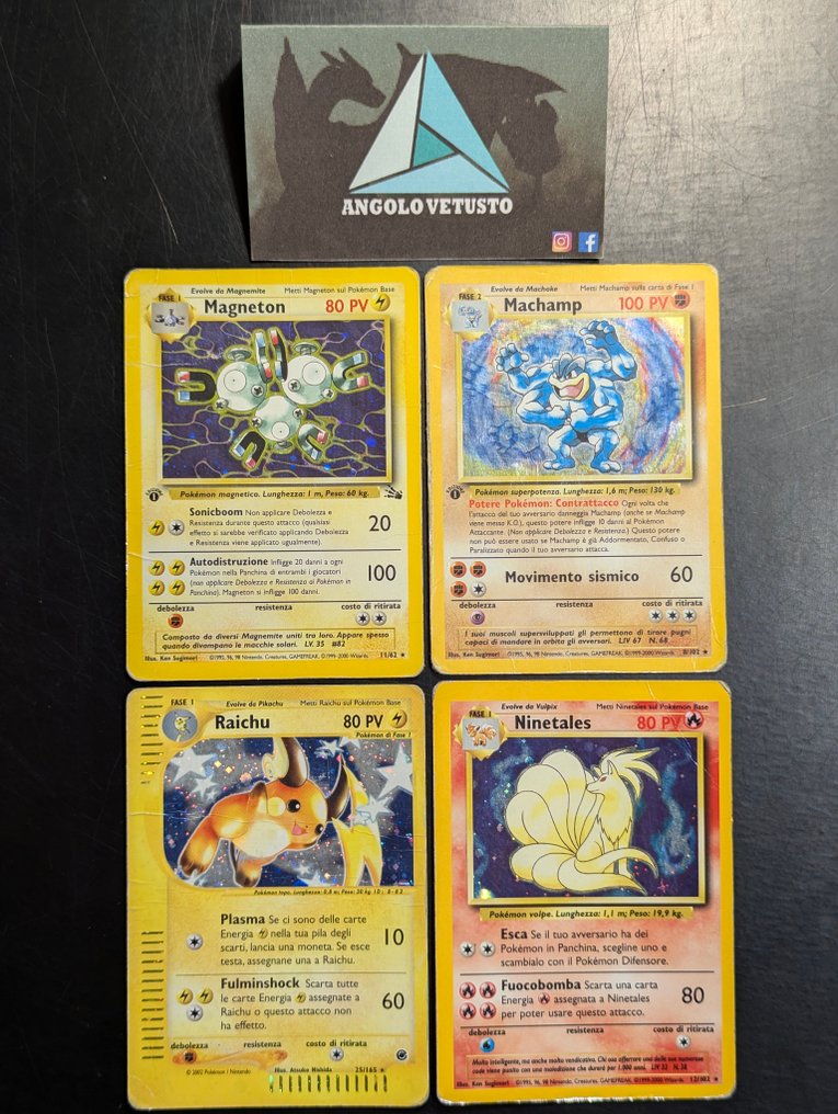Wizards of The Coast - 4 Card - Pokémon WOTC - 4 Rare Holo, Set Base, Expedition e Fossil Prima ...