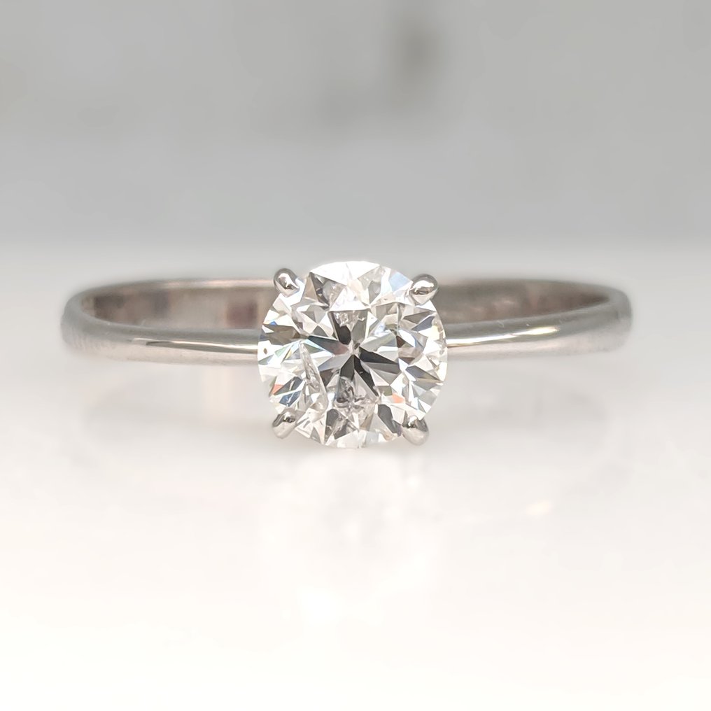 No Reserve Price - Ring - 14 kt. White gold - 0.71ct. tw. Diamond (Natural) - Colorless (E ...