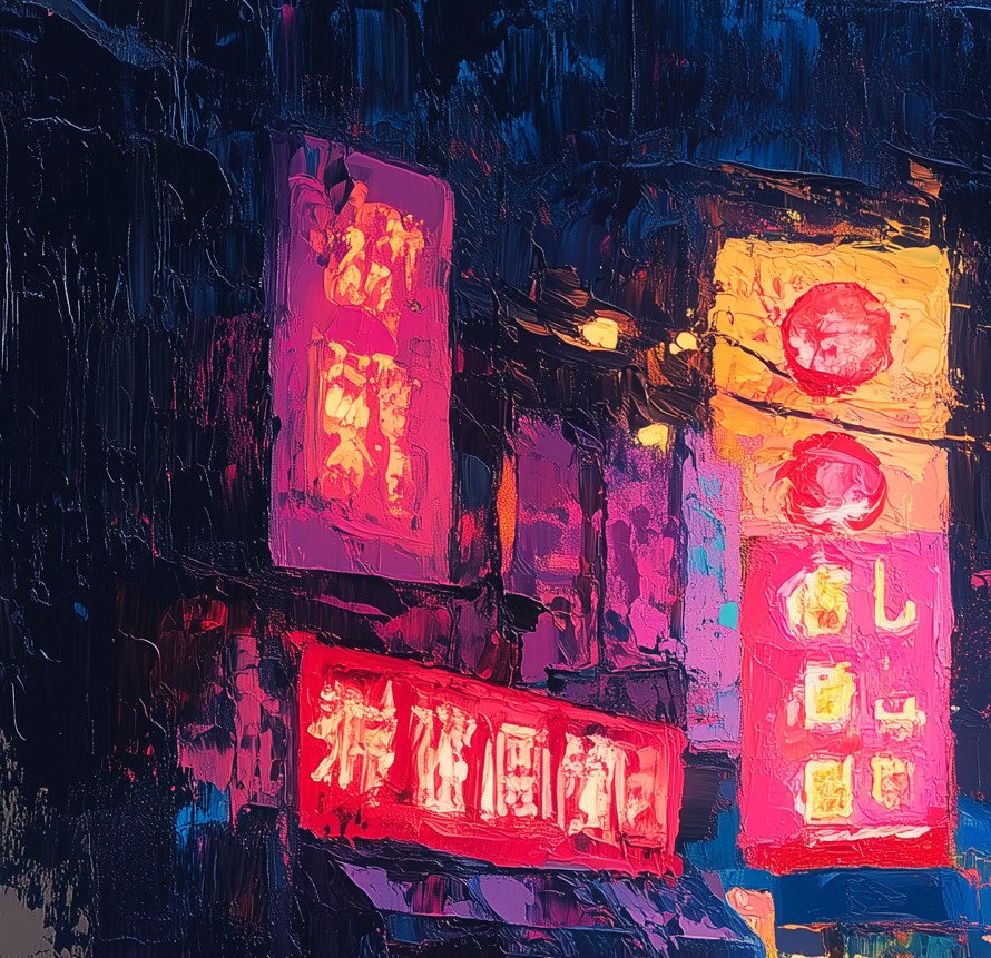 Irina Collins - Neon Streets · NO Reserve - auction online Catawiki