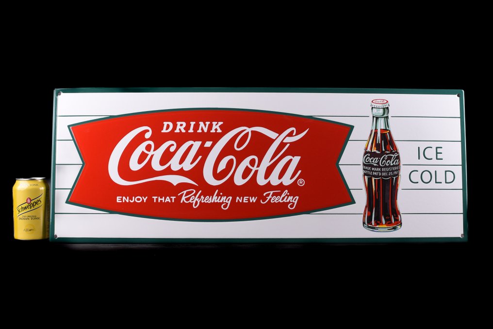 Coca-Cola - Enamel sign - XL Coca-cola Refreshing New Feeling ...