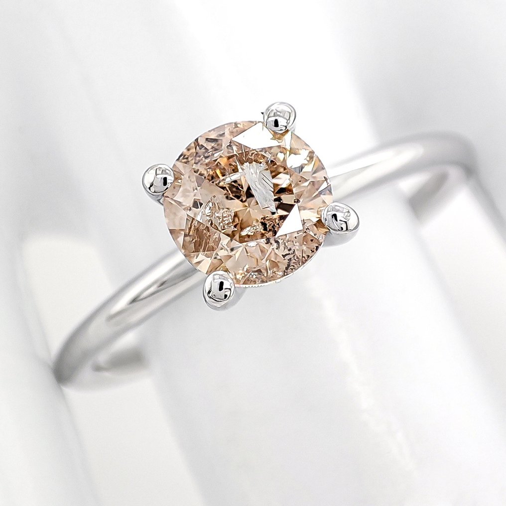 No Reserve Price - Ring - 14 kt. White gold - 1.01ct. tw. Diamond (Natural coloured) - auction ...