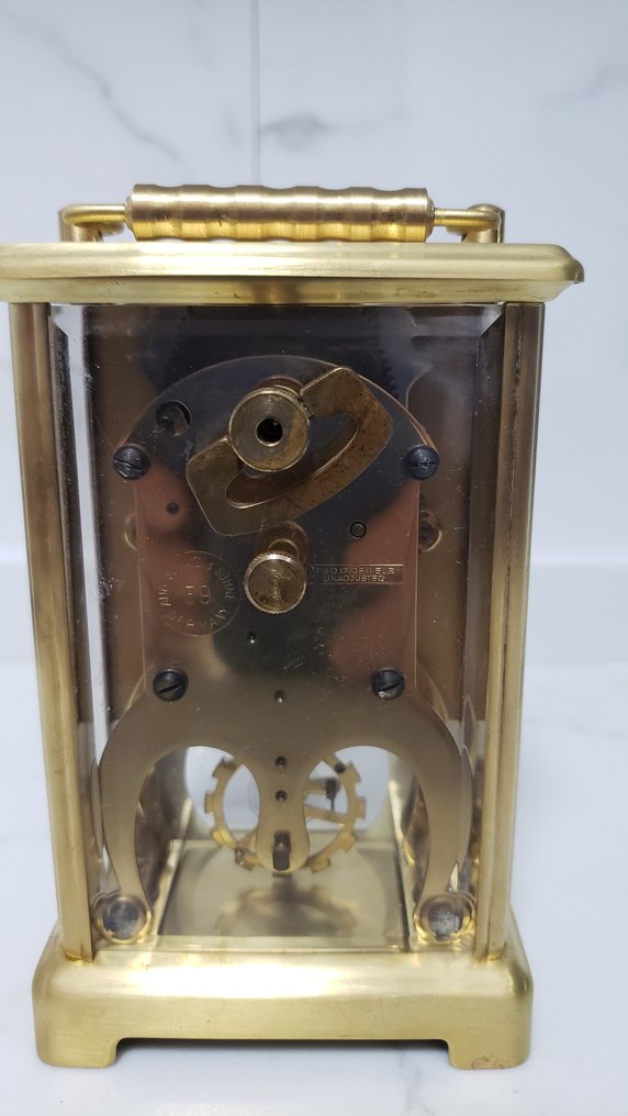 Carriage clock, Desk clock, Skeleton clock - Art Deco - Gilt brass ...