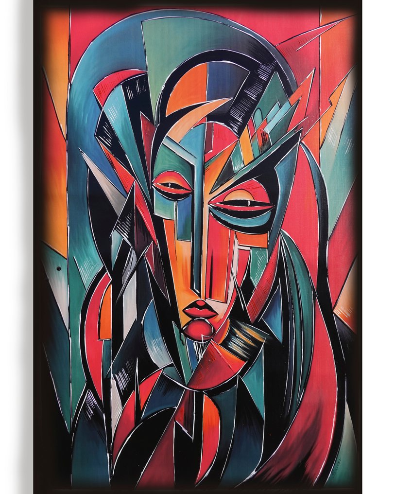Ksavera - Cubism A1263 - abstract painting on XXL canvas - online veiling Catawiki