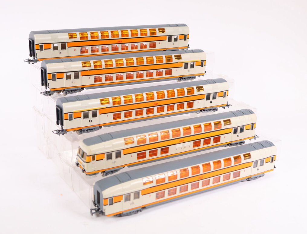Jouef H0 - 5081/5082/5083/5084 - Model train passenger carriage (5) - Five double-decker ...