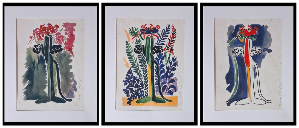 Emma Wildfang - Triptychon - Pink Panther- "Tribute series - Icons Reimagined "Henri Matisse ...