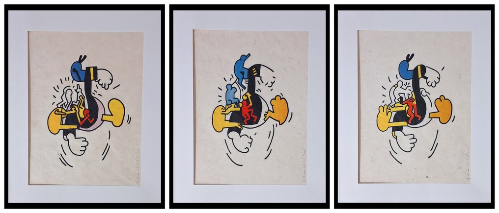 Emma Wildfang - Triptychon - Donald Duck - "Tribute series - Icons Reimagined "Keith Haring ...