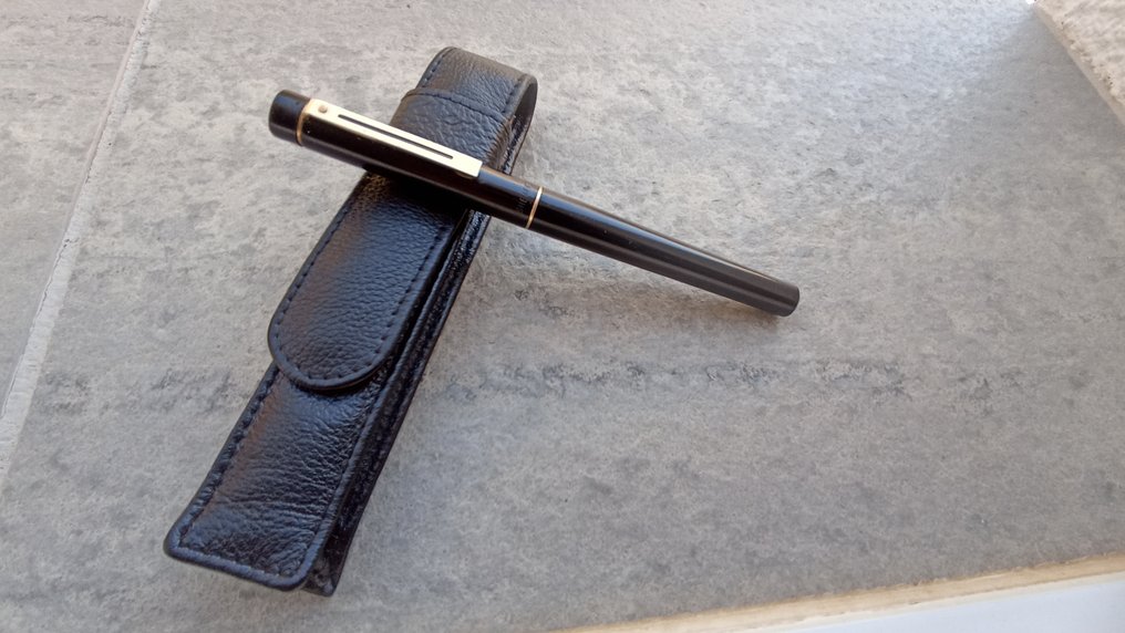 Sheaffer - Pluma Sheaffer Targa laca negra y plaque oro plumón 14k años 90 - Fountain pen ...