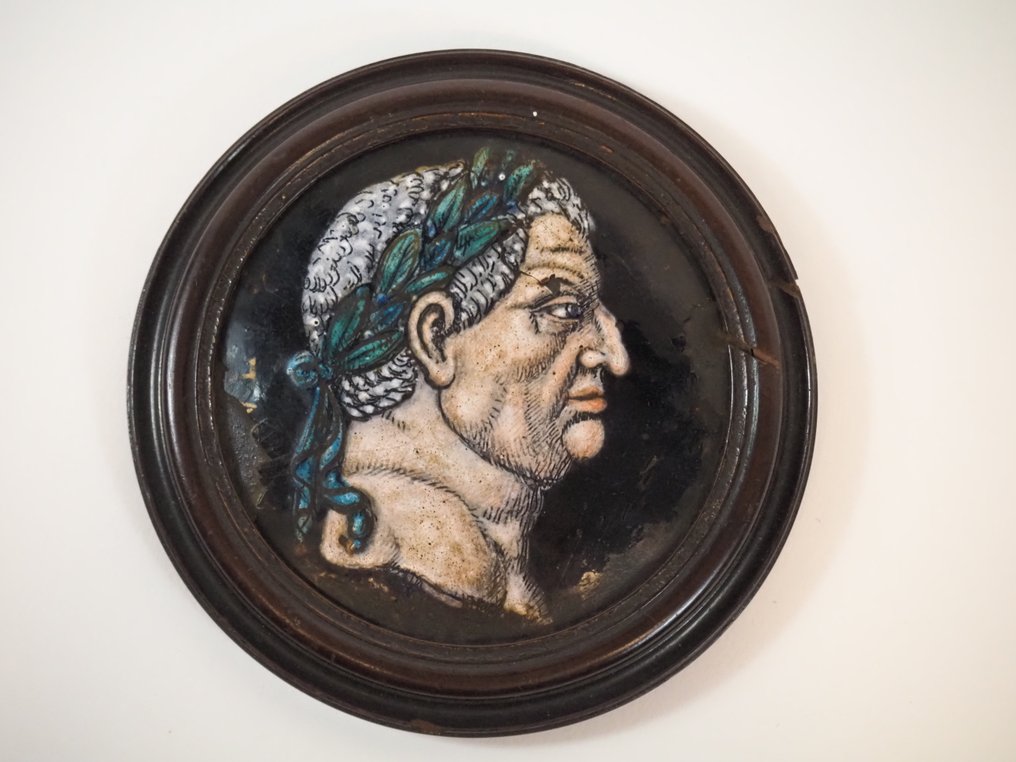 in the manner of Jacques I Laudin: Nero and Caligula - Enamel plate (2) - Enamel - auction ...