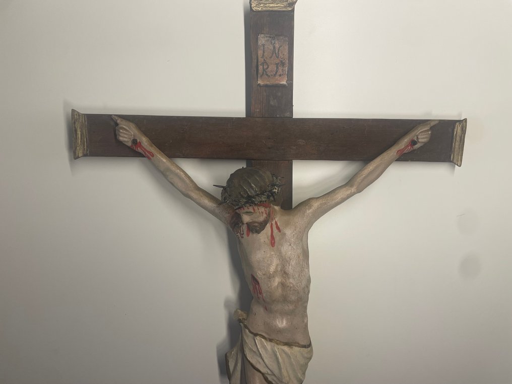 Antique Crucifix - Wood - 1850-1900 - Crucifix South German Jesus - 84 ...