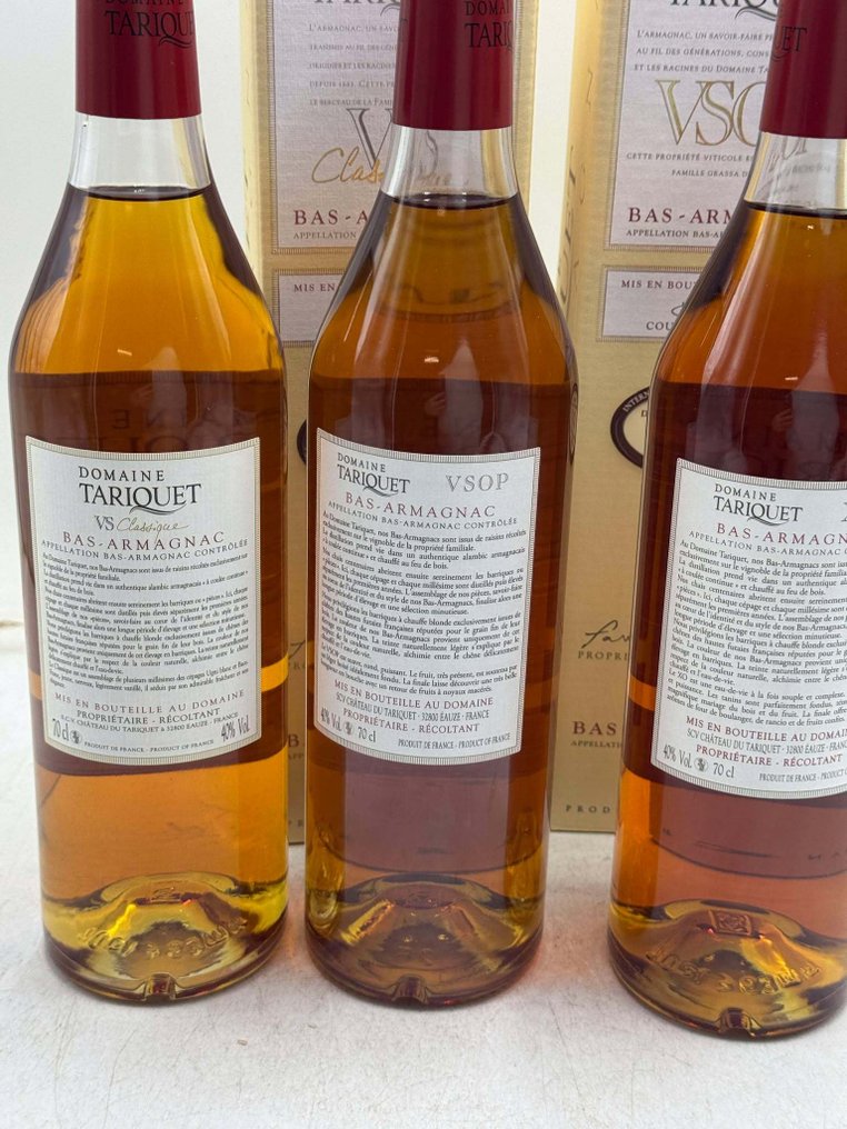 Tariquet - XO, VSOP + VS Bas-Armagnac - 70 cl - 3 botellas - Catawiki