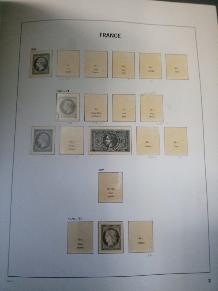 Frankrijk 1849/2011 - Lot verzamelalbums DAVO van het jaar 1849 tot 2011, leeg zonder postzegels ...