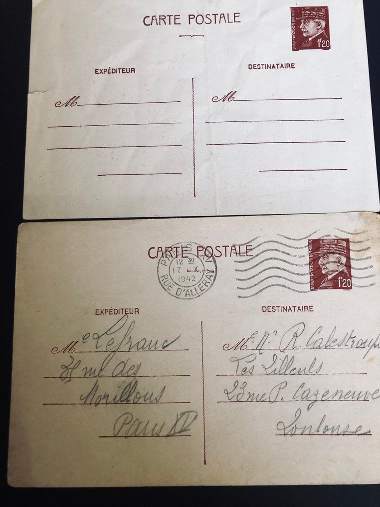 Frankrijk 1941/1944 - Série Petain 1941-44, postzegels en briefkaarten - YT - online veiling ...